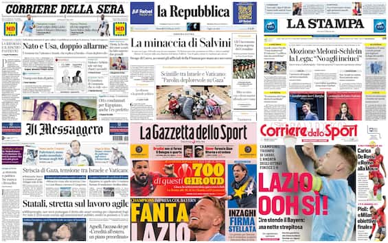 Le prime pagine dei quotidiani di oggi 15 febbraio: la rassegna stampa ...