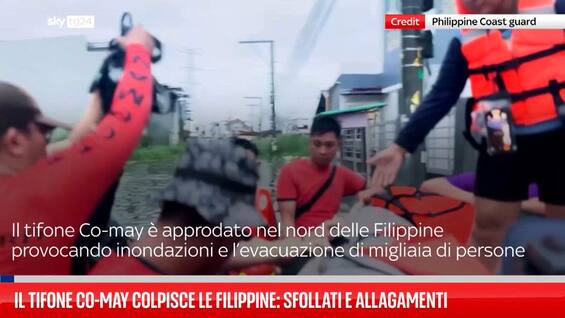 Tifone Co-may colpisce le Filippine: sfollati e allagamenti | Video Sky ...