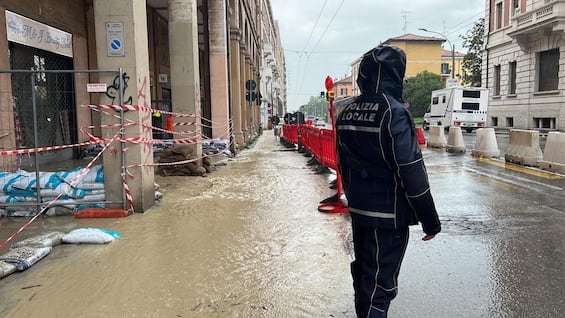 Maltempo a Bologna, esonda il torrente Ravone: via Saffi allagata | Sky ...