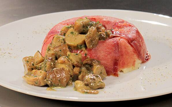 Masterchef: Savarin di riso con lingua salmistrata e funghi porcini | Sky