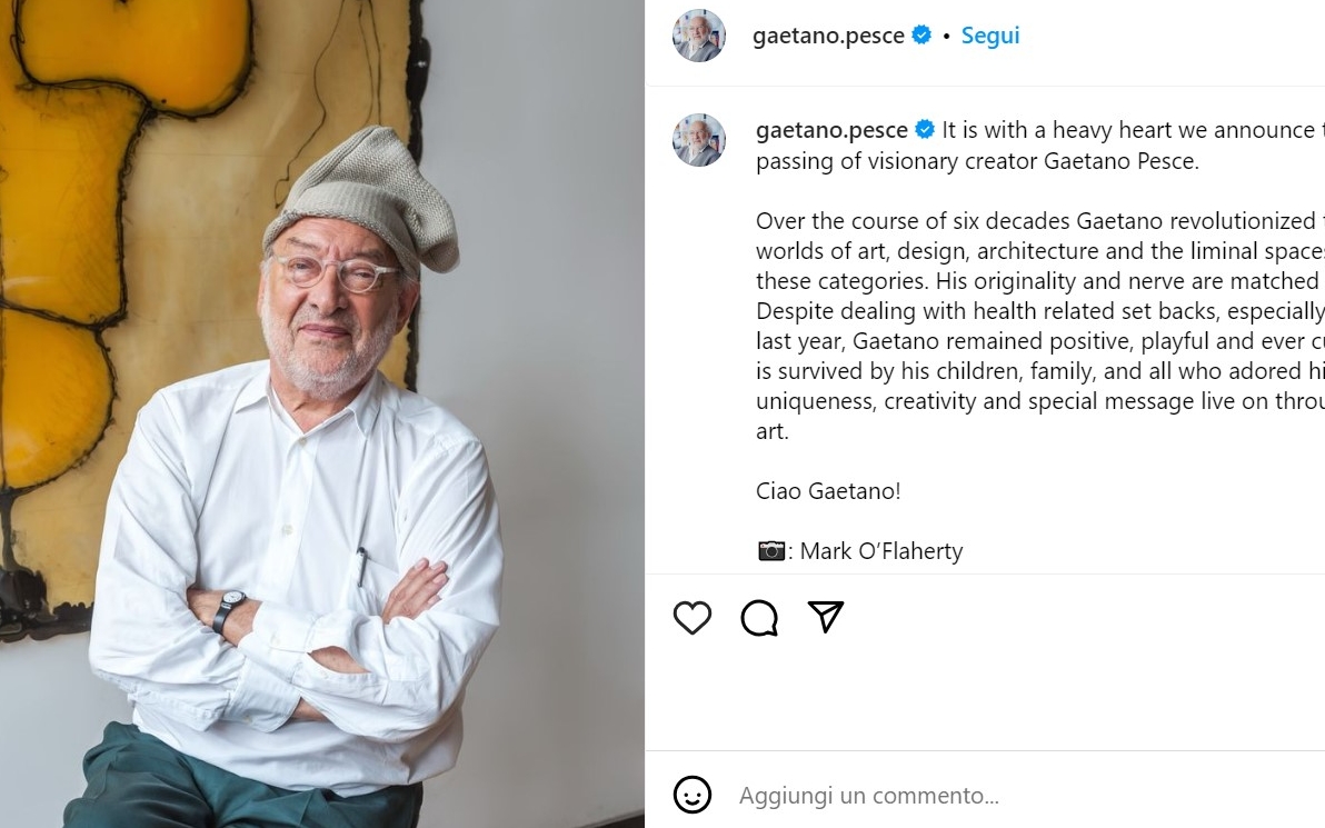 Gaetano Pesce, morto lo scultore e designer italiano celebre per la ...