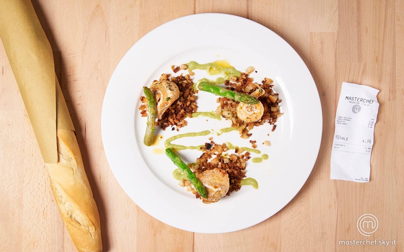 Masterchef: Rotolini di sogliola con crumble di baguette e asparagi ...
