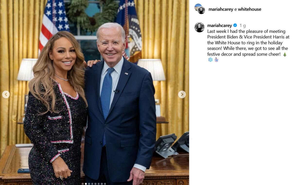 Mariah Carey, la star di All I Want for Christmas Is You incontra Biden ...