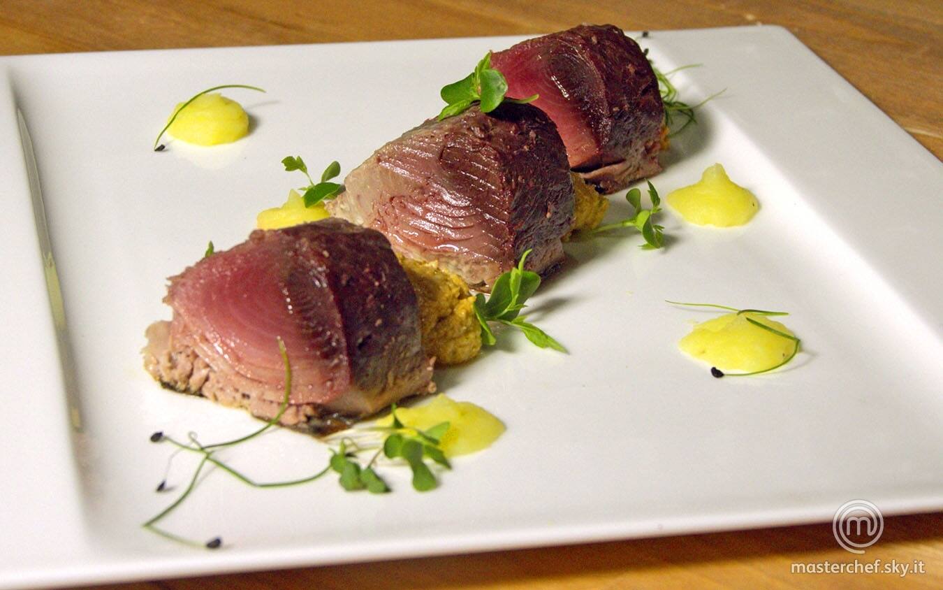 Masterchef: Palamita, pesto mediterraneo e crema di patate agli agrumi ...