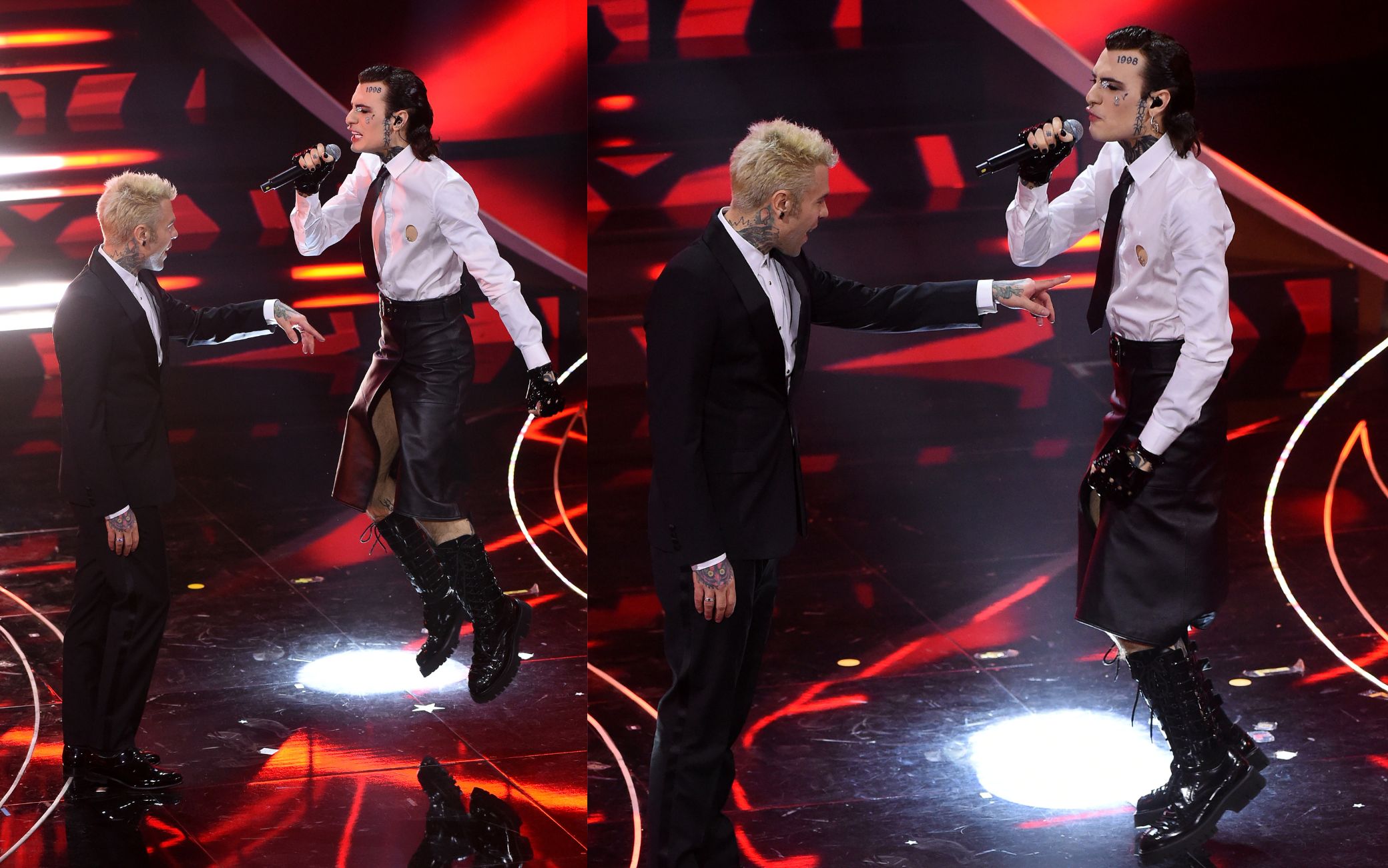 Il bacio in bocca tra Rosa Chemical e Fedez al Festival di Sanremo ...