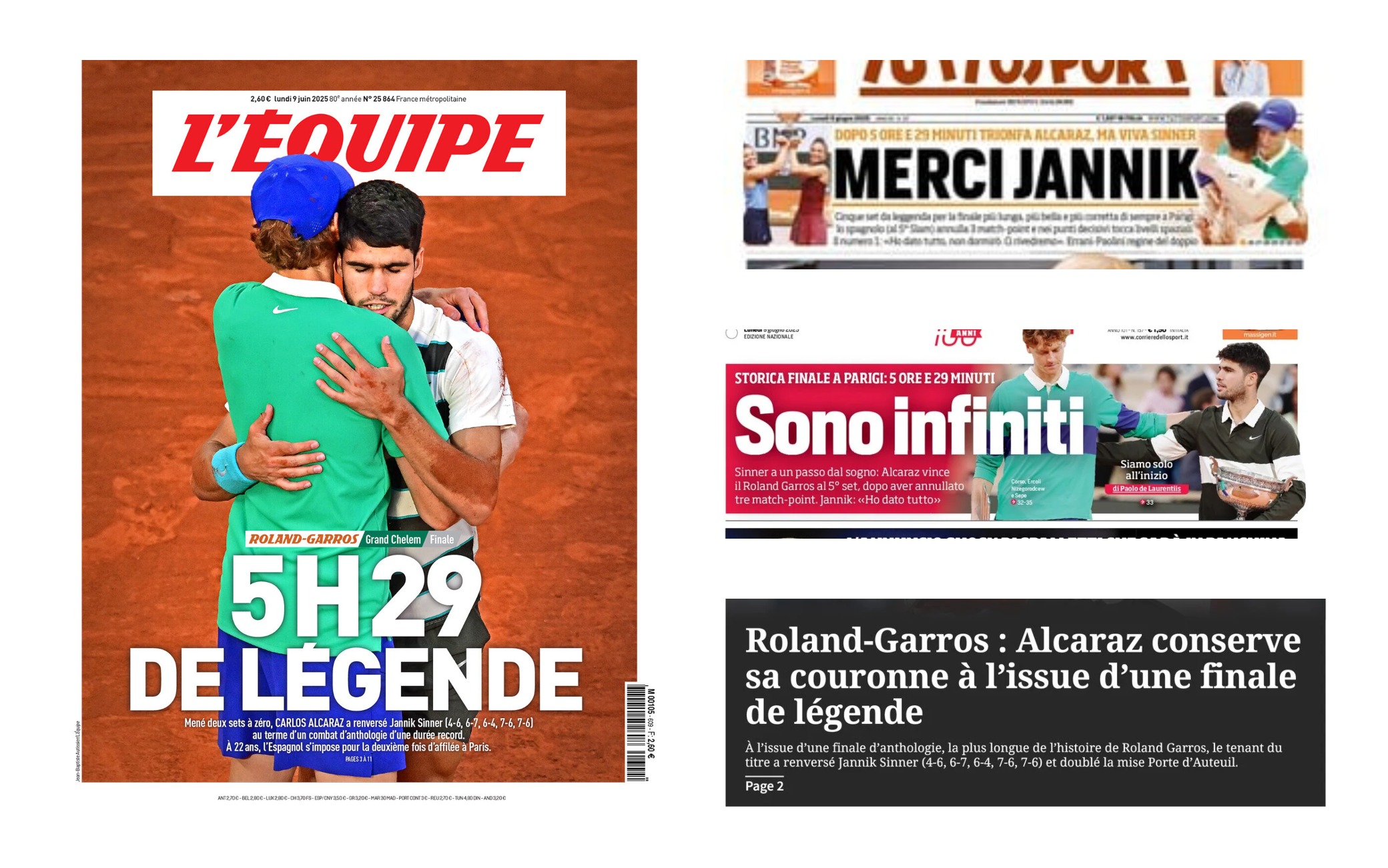 Sinner Alcaraz, finale Roland Garros: la rassegna stampa | Sky Sport