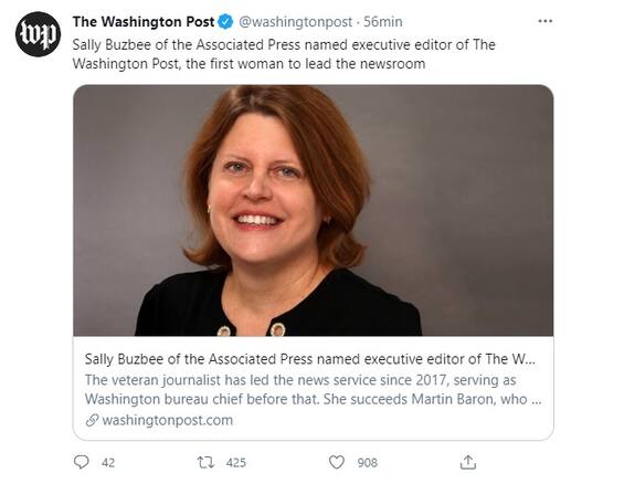 Chi è Sally Buzbee, la prima donna direttrice del Washington Post | Sky ...