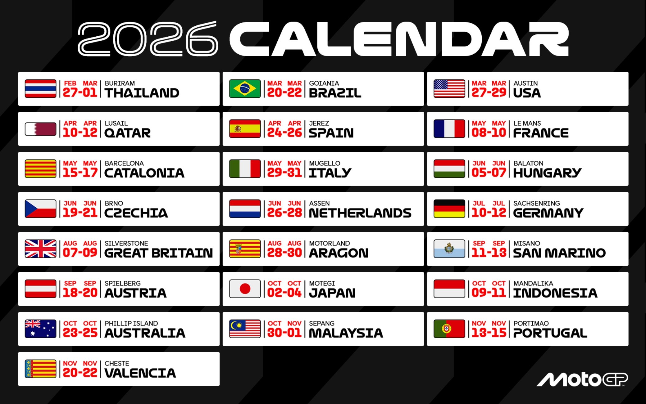 MotoGP, i test prima dell'inizio del Mondiale 2026: calendario e date ...