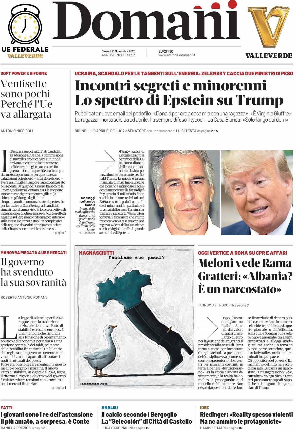 Le prime pagine dei quotidiani di oggi 13 novembre: la rassegna stampa ...