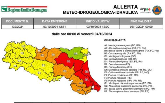 Maltempo in Emilia-Romagna allerta rossa nel Bolognese e nelle zone costiere