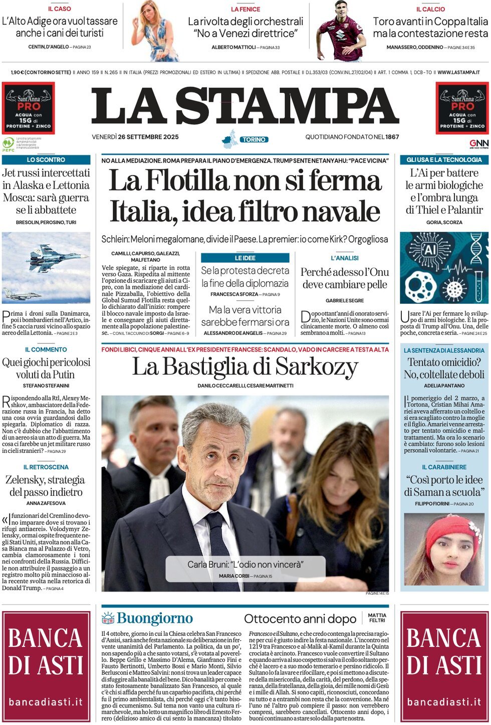Le prime pagine dei quotidiani di oggi 26 settembre: la rassegna stampa ...