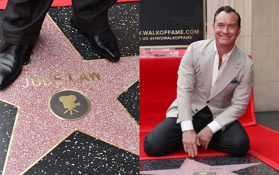 Jude Law ha ricevuto la stella sulla Walk of Fame. FOTO | Sky TG24