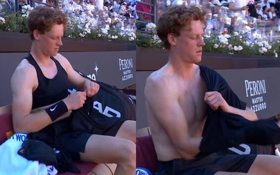 Sinner-De Jong, Jannik toglie il Gps dopo un set agli Internazionali di ...