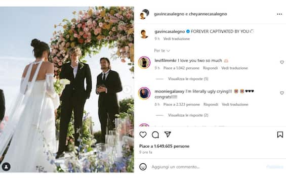 Gavin Casalegno, star de L'estate nei tuoi occhi, si è sposato. FOTO