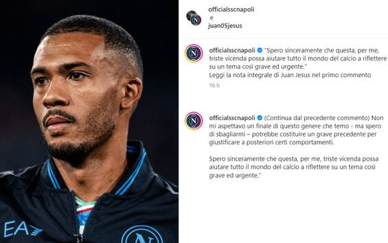 Caso Acerbi Juan Jesus, la nota del giocatore del Napoli | Sky Sport