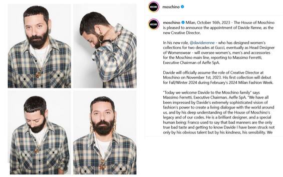 Chi è Davide Renne, il nuovo direttore creativo di Moschino