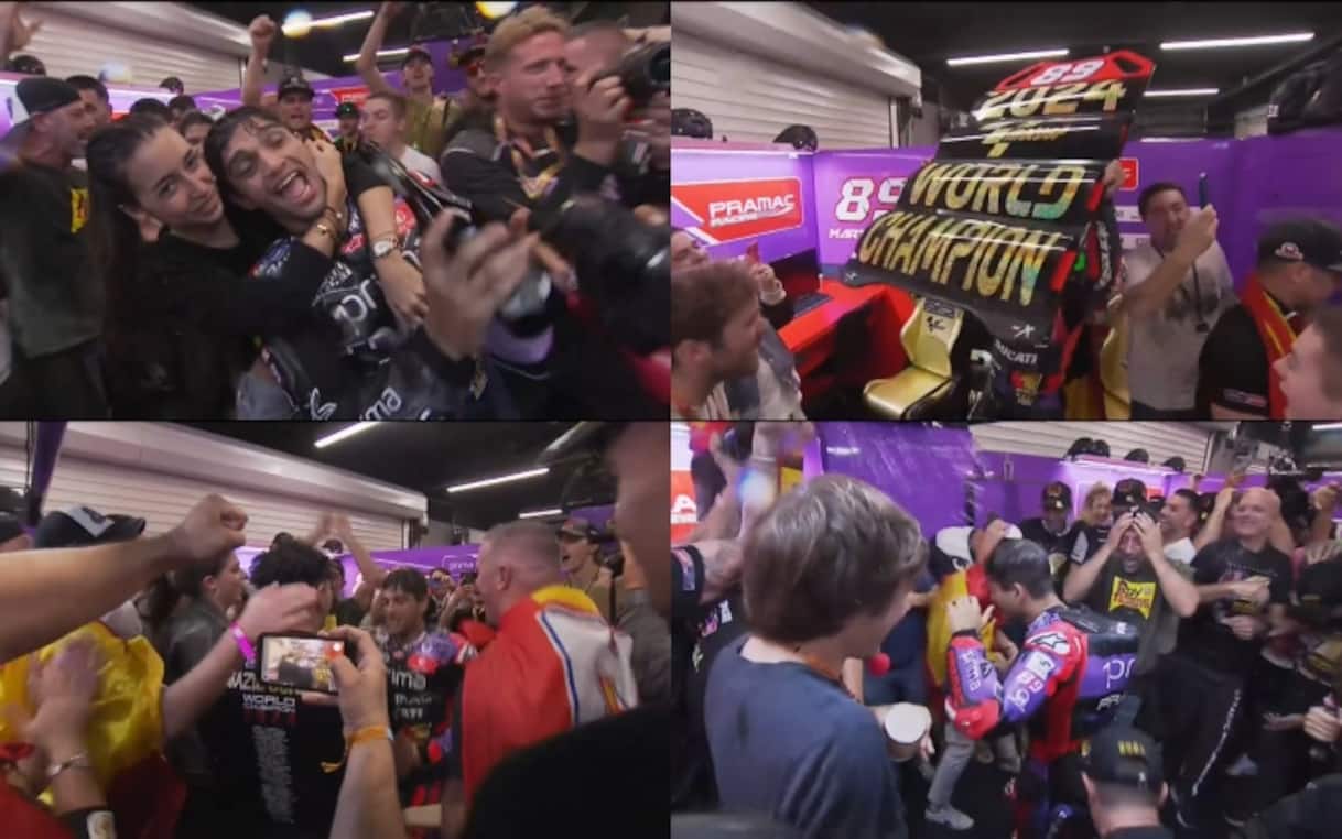 MotoGP, Martin campione 2024: tra balli, cori e champagne al box Pramac ...