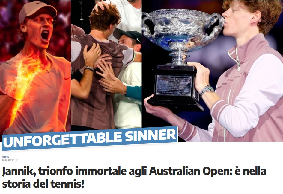 Tennis, Sinner vince gli Australian Open 2024: i titoli dei siti nel mondo | Sky Sport