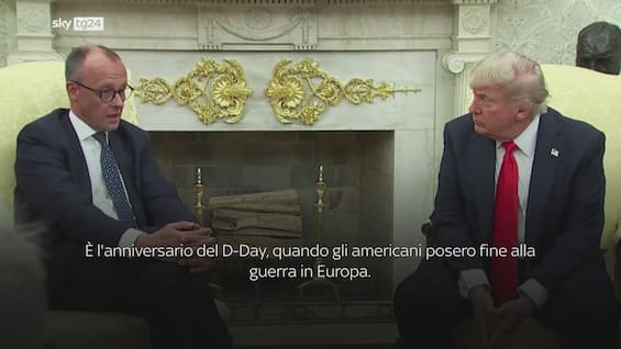 Trump a Merz: 'D-Day giorno non piacevole per la Germania' | Video Sky TG24