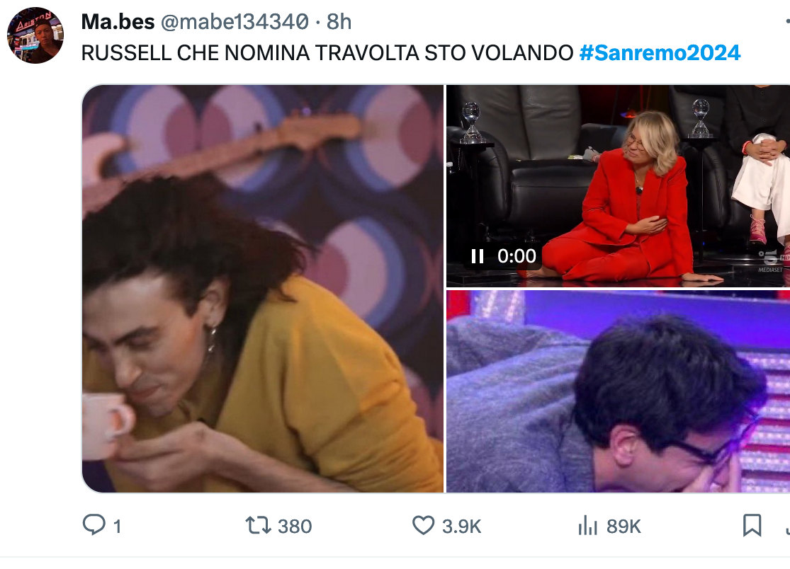 Sanremo 2024, i meme più divertenti sulla terza serata del Festival ...