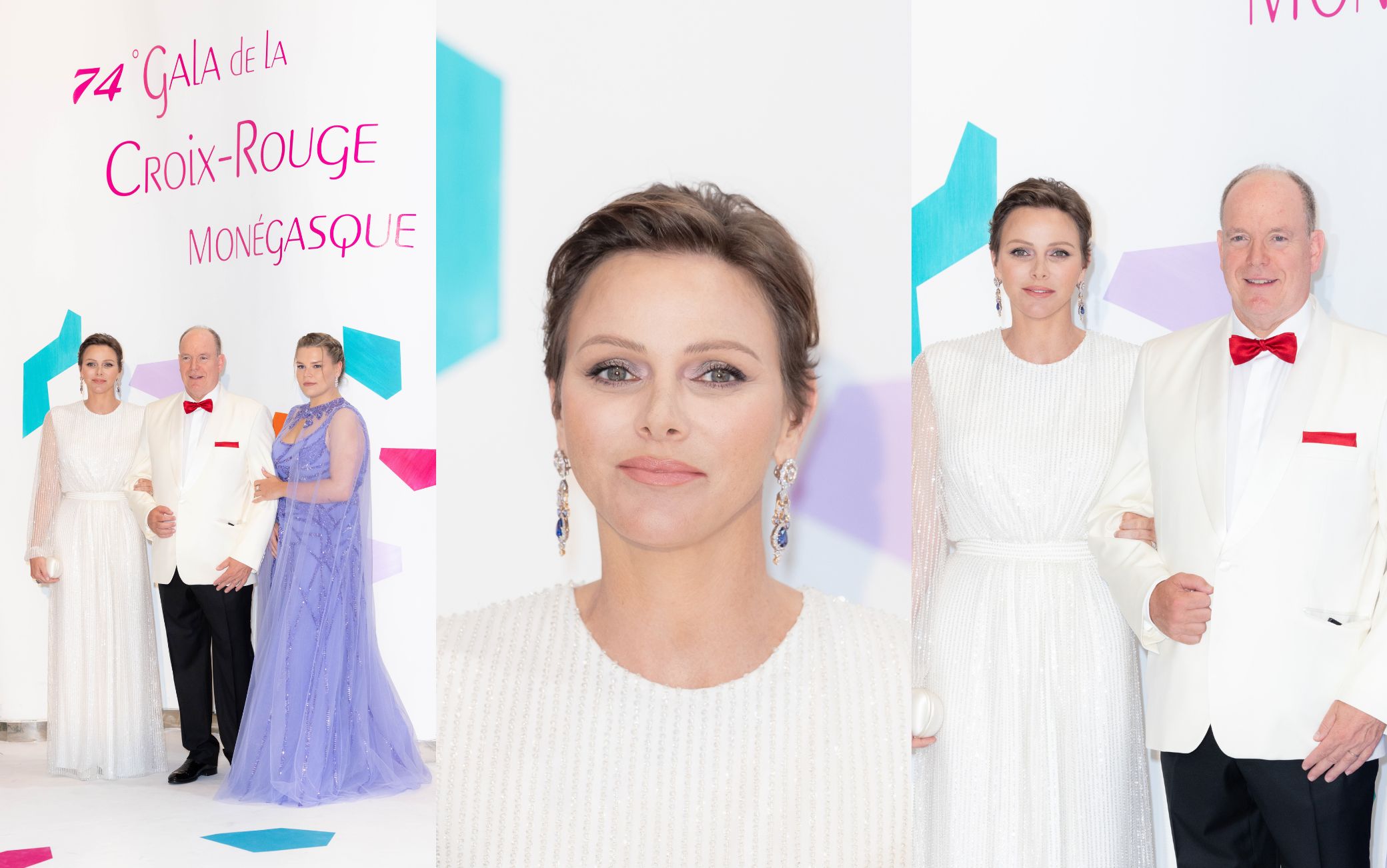 Charlène di Monaco, il look total white per il Ballo della Croce Rossa ...