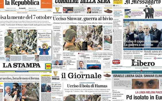 Le prime pagine dei quotidiani di oggi 18 ottobre: la rassegna stampa ...