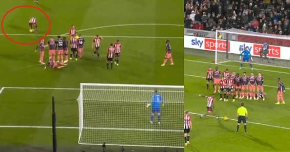 Toney, trucco per aggirare la barriera: sposta la palla e fa gol in ...