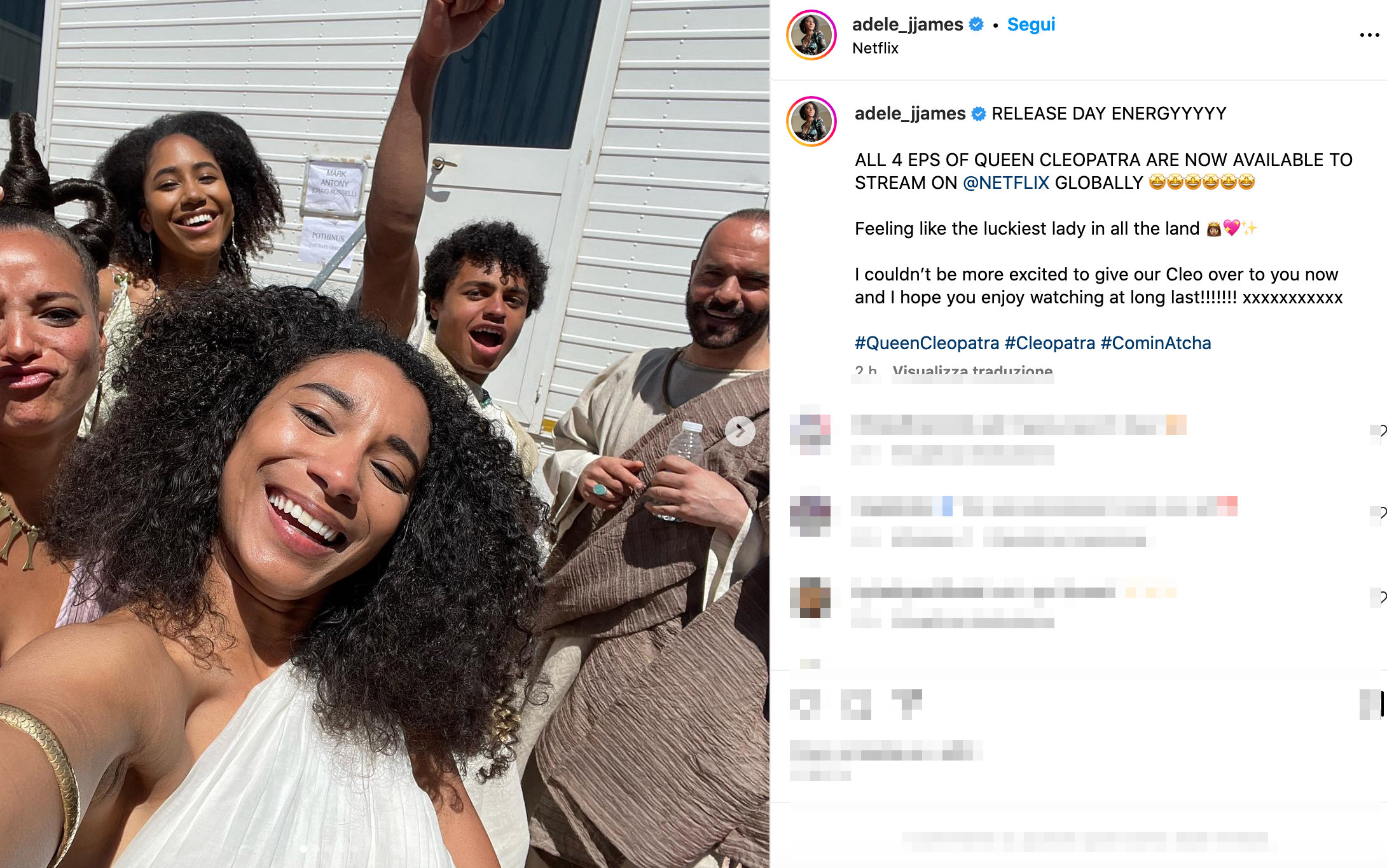 Chi è Adele James, la protagonista della serie Netflix La regina Cleopatra