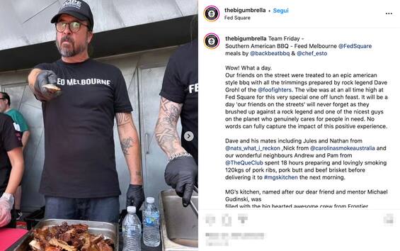 Dave Grohl ha grigliato 120 chili di carne per beneficenza