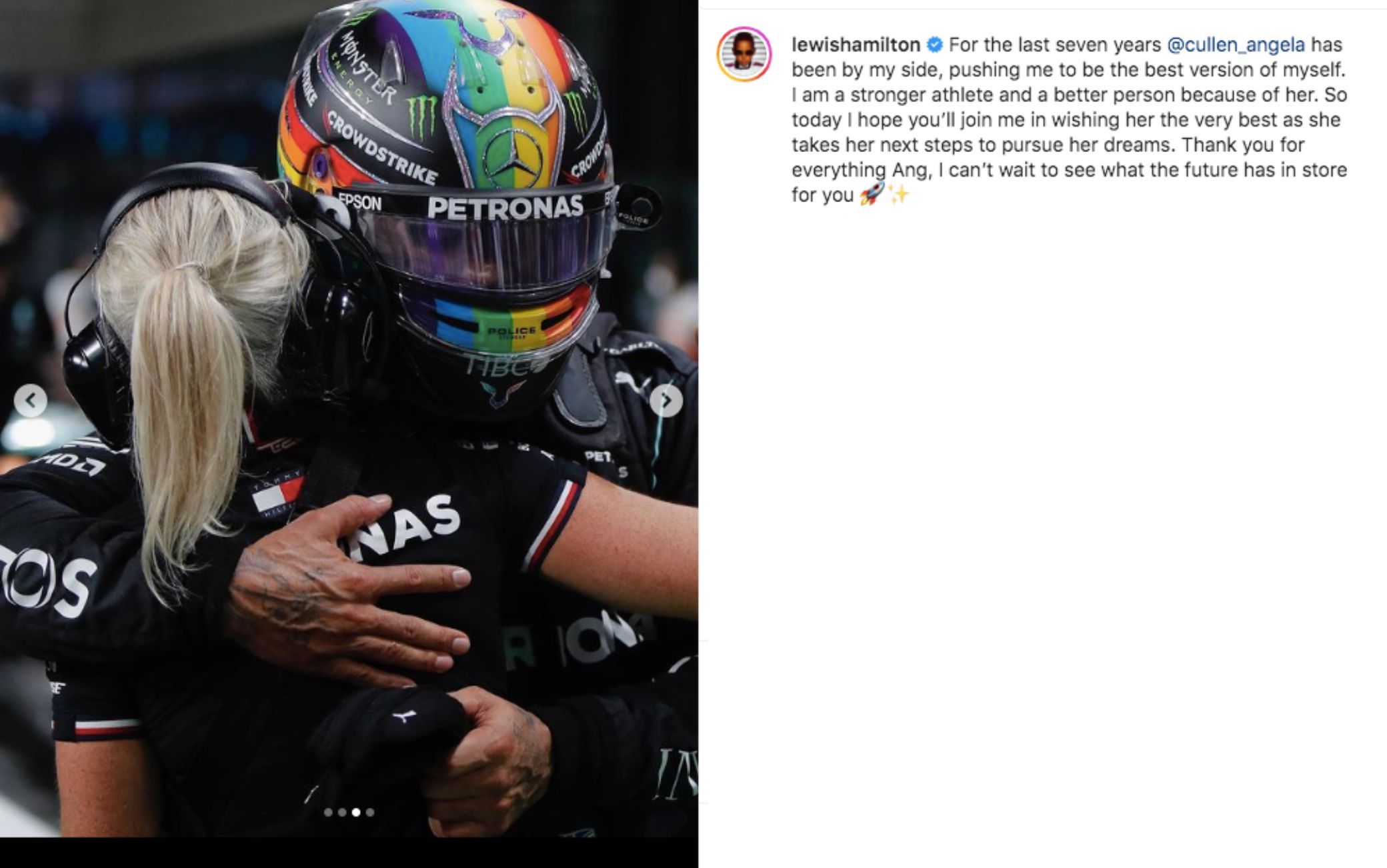 F1, sette anni con Hamilton: chi è Angela Cullen | Sky Sport