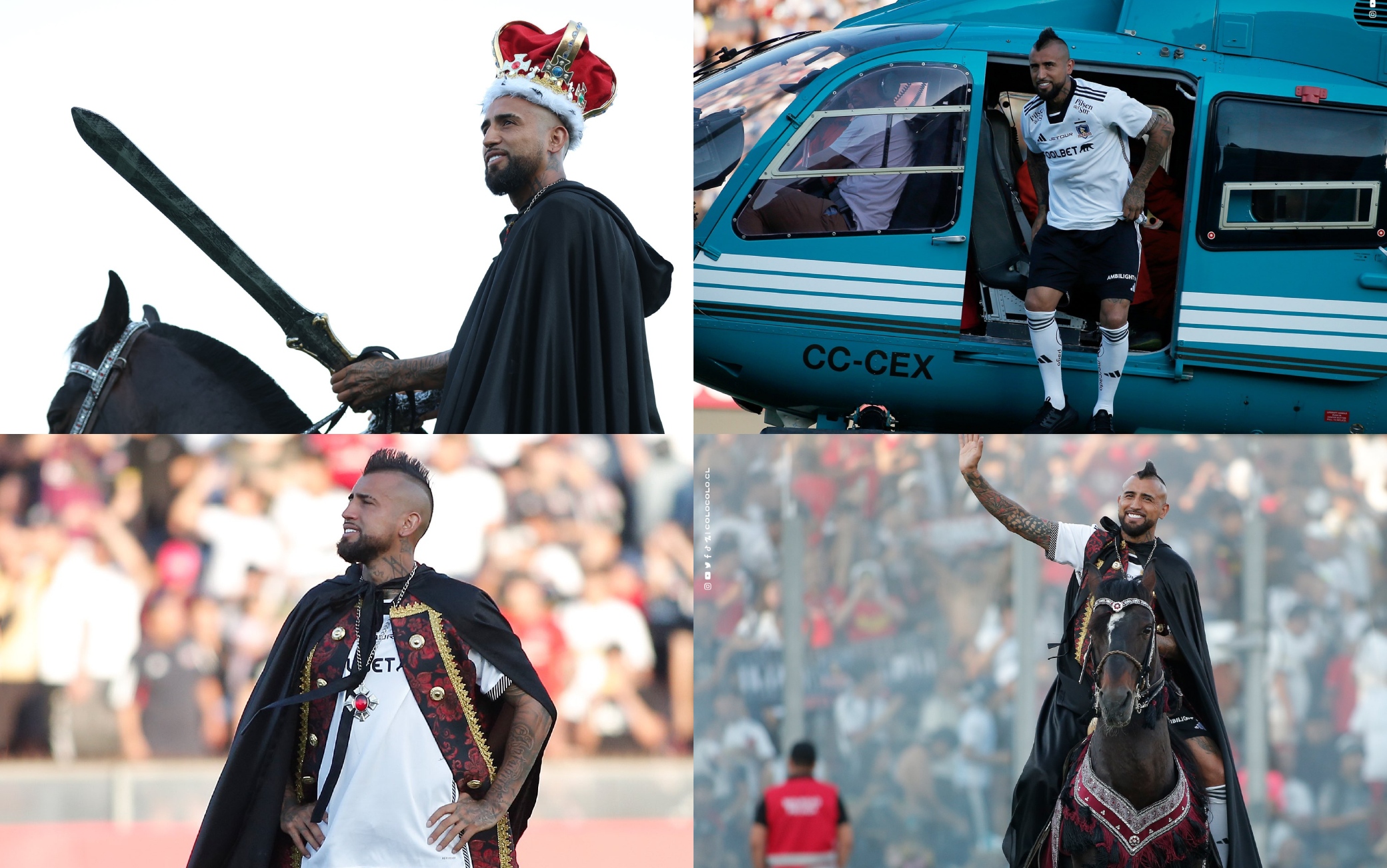 Vidal al Colo Colo: arriva in elicottero, presentato a cavallo. Video e ...