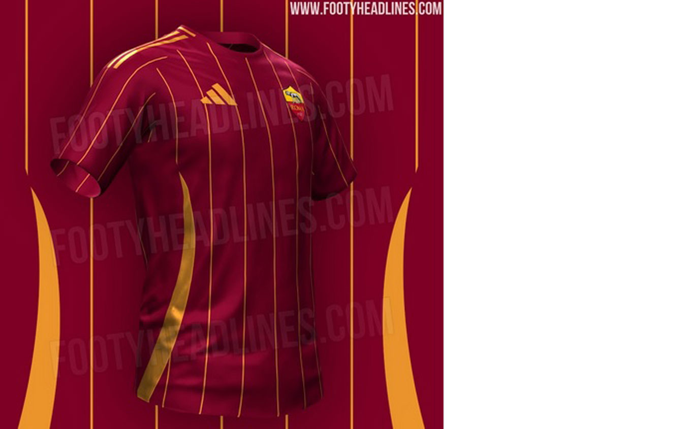 Roma, la nuova maglia 2024 2025: le anticipazioni di Footy Headlines ...