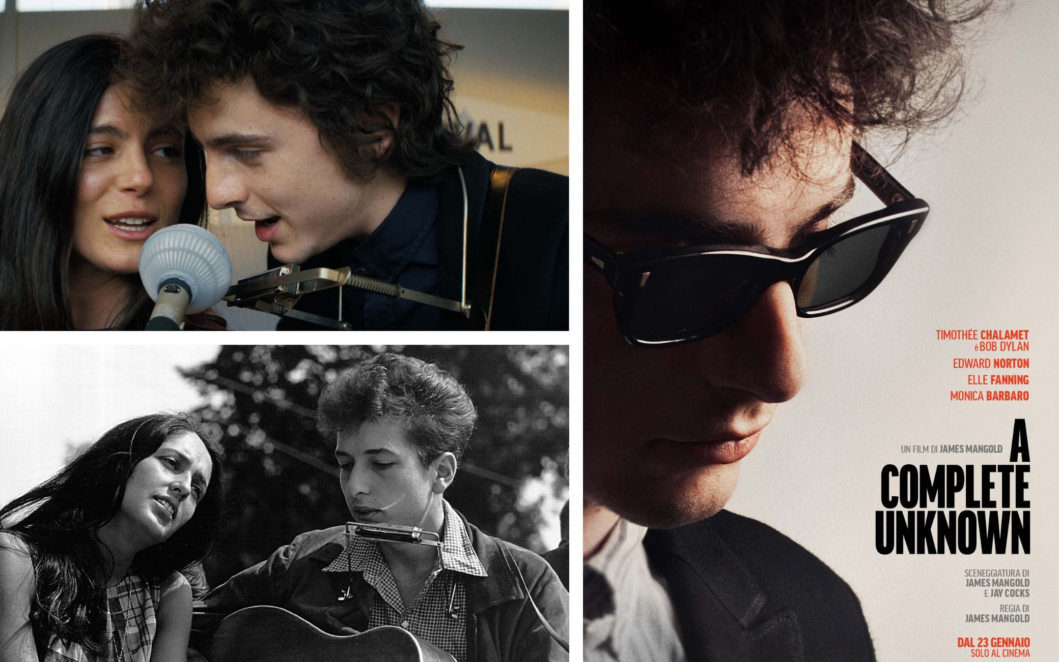 A Complete Unknown, attori del cast del film su Bob Dylan a confronto ...
