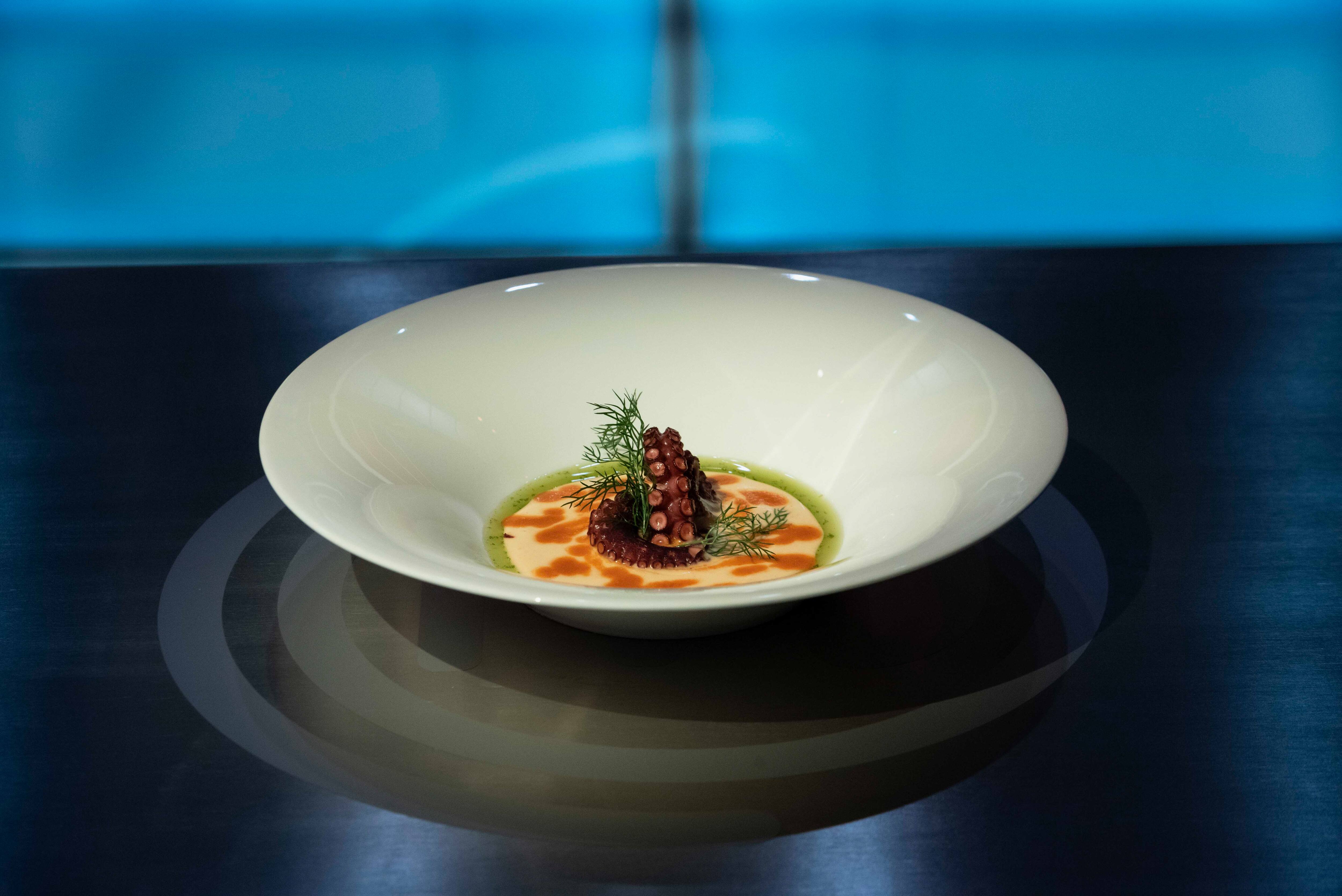Masterchef: Polpo scottato su crema di patate con olio alla menta di ...
