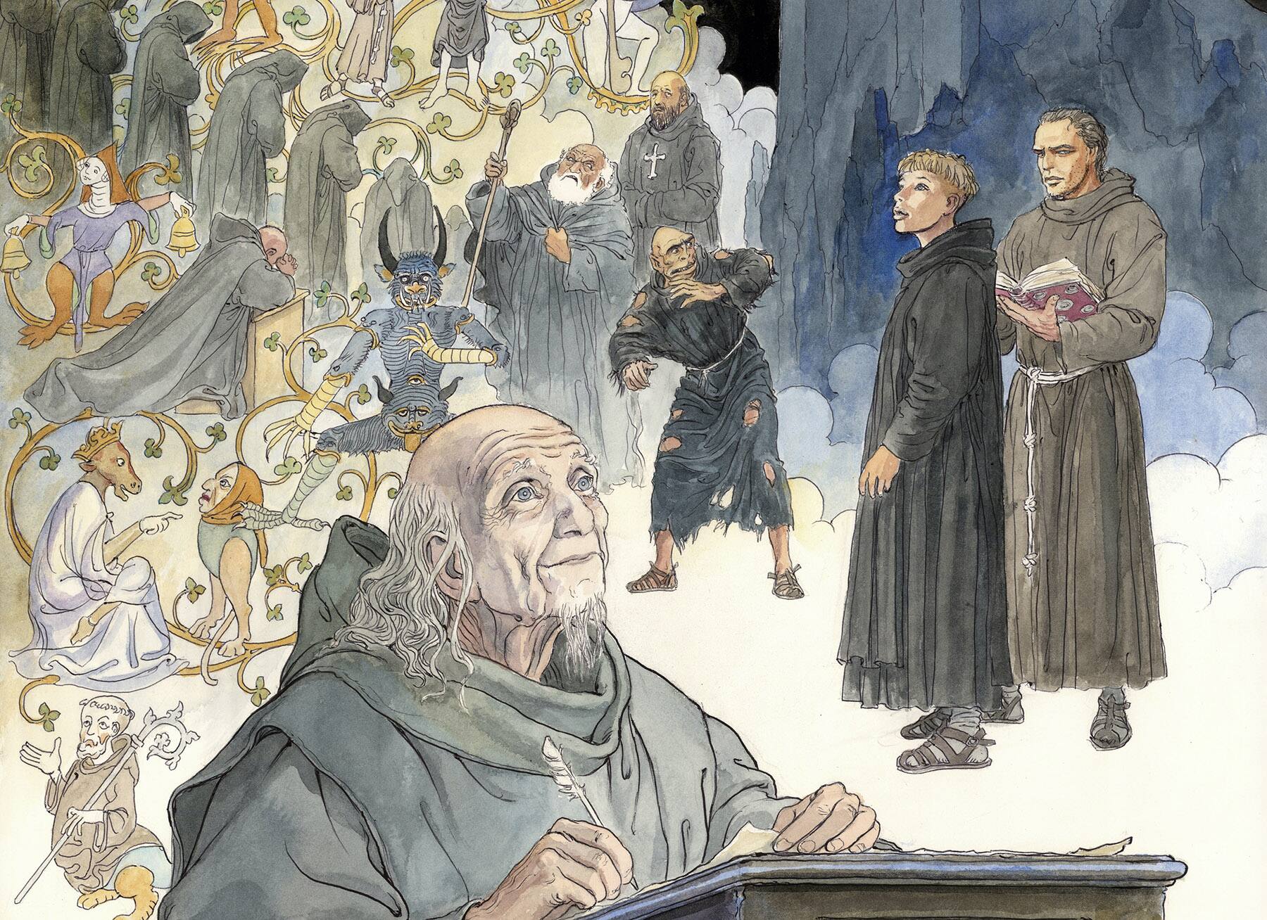 "Il nome della rosa" di Umberto Eco nella versione di Milo Manara | Sky ...