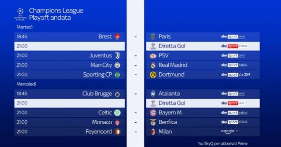 Champions League 2025, calendario e orari delle partite di oggi | Sky Sport