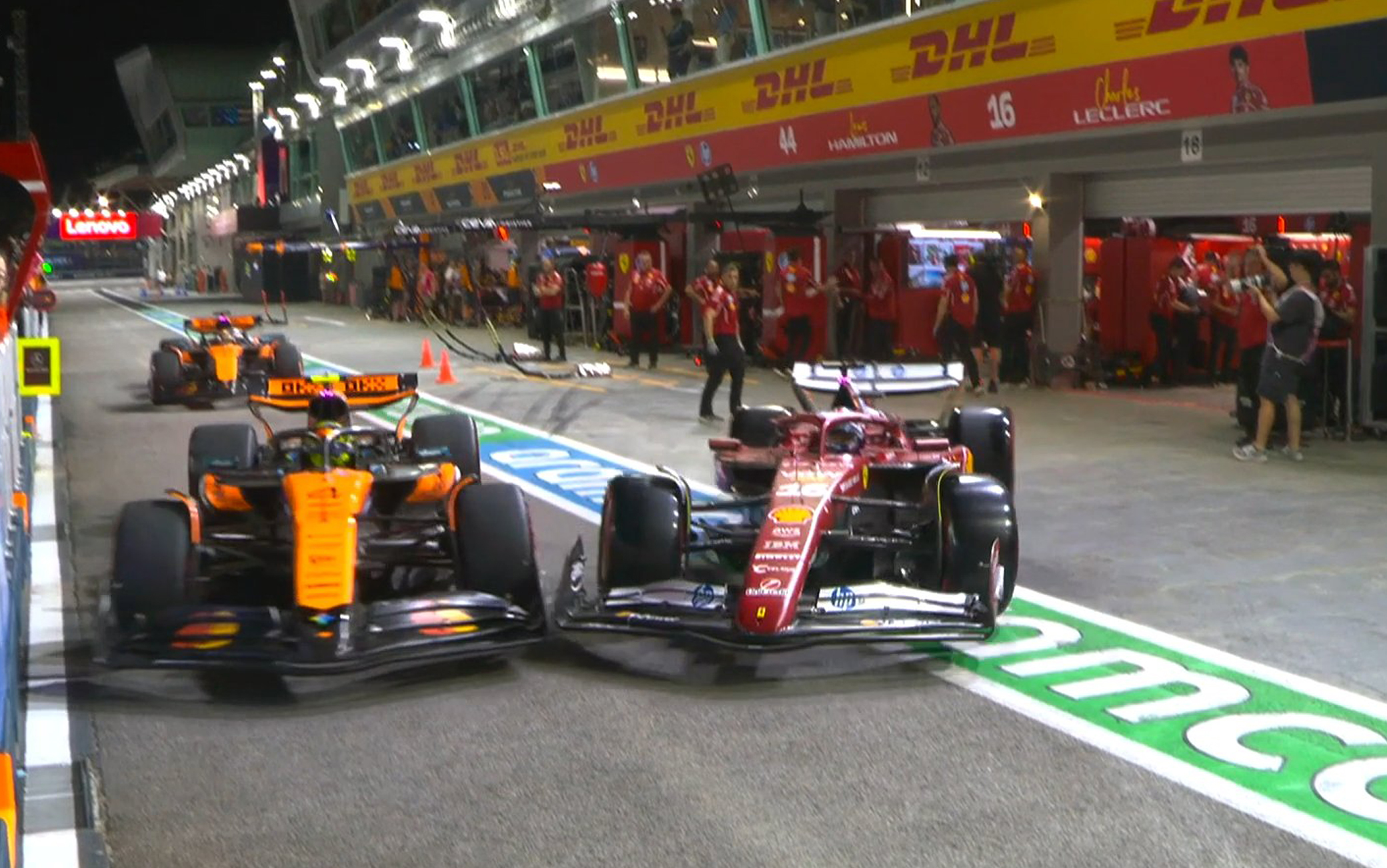 Norris-Leclerc, incidente ai box nelle Libere a Singapore 2025: FOTO e VIDEO | Sky Sport