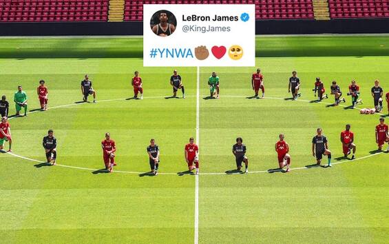 NBA, LeBron James sostiene il Liverpool in ginocchio per George Floyd ...