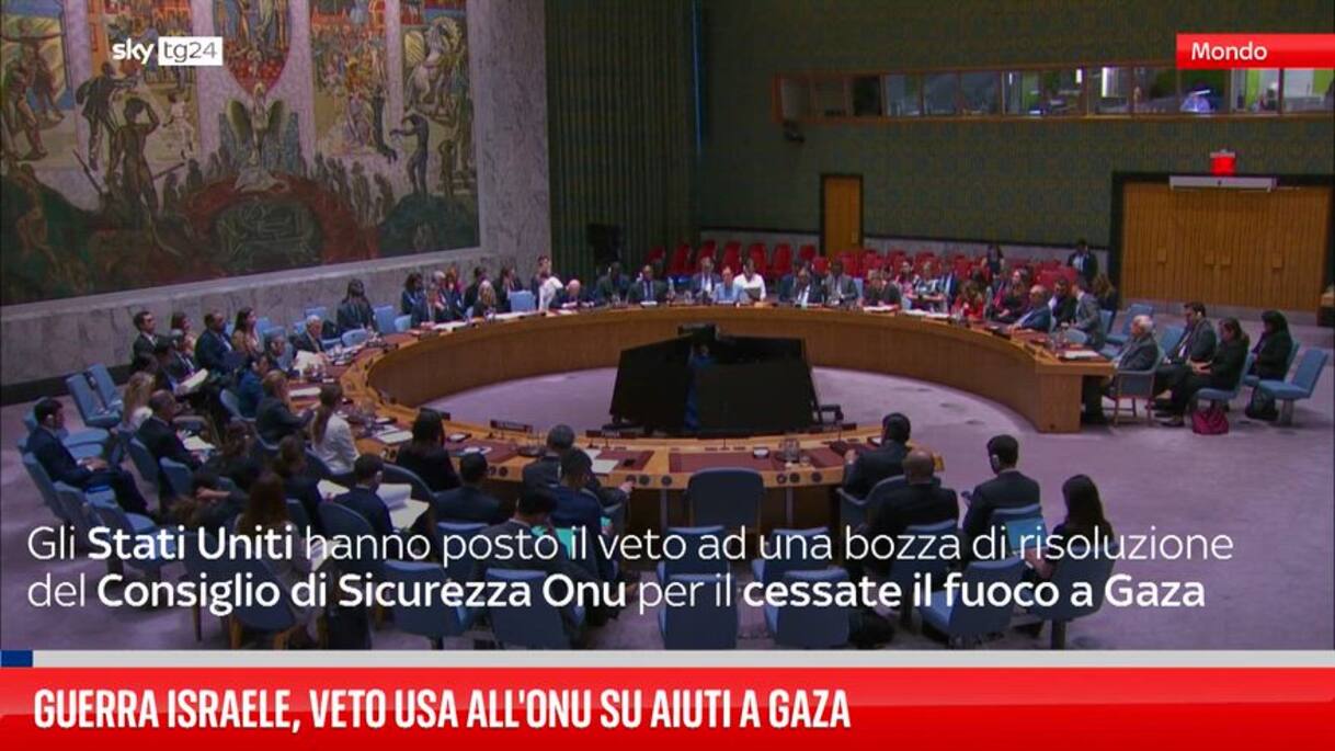 Guerra Israele, veto Usa all'Onu su aiuti a Gaza | Video Sky TG24