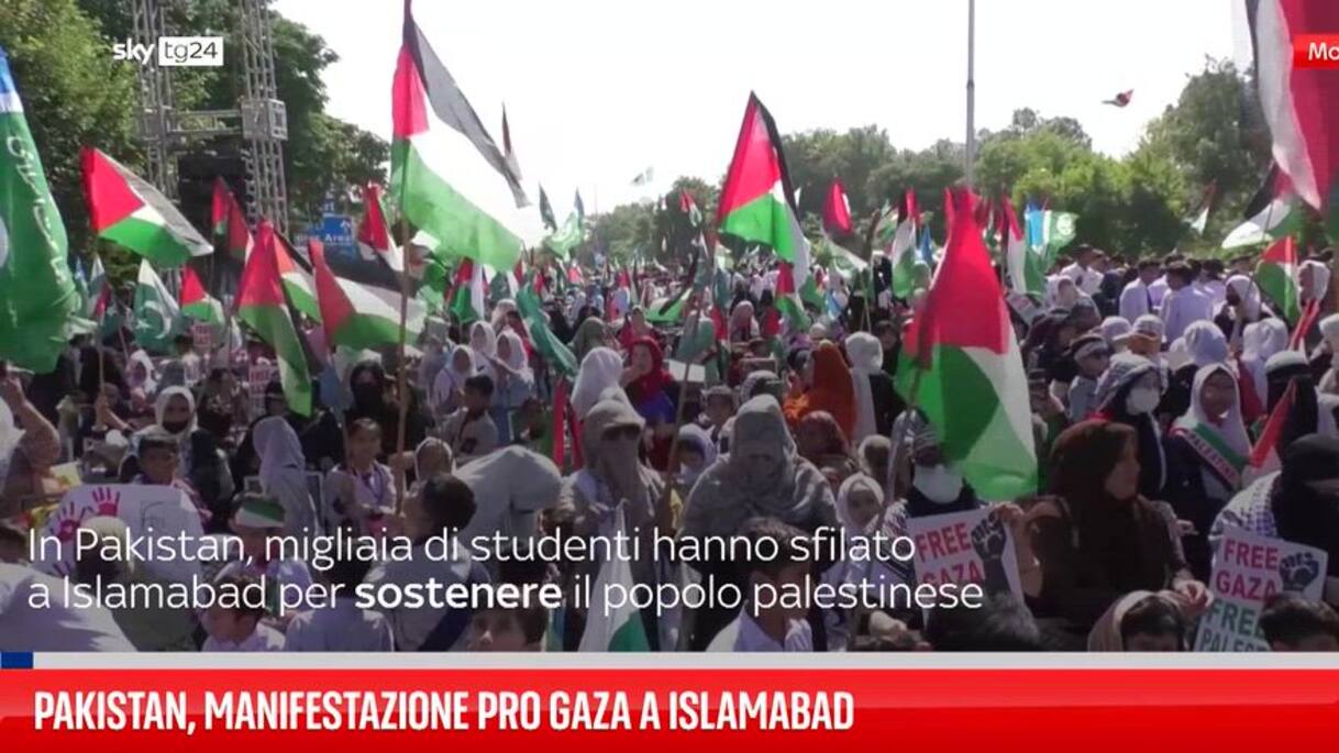 Pakistan, manifestazione pro Gaza a Islamabad | Video Sky TG24