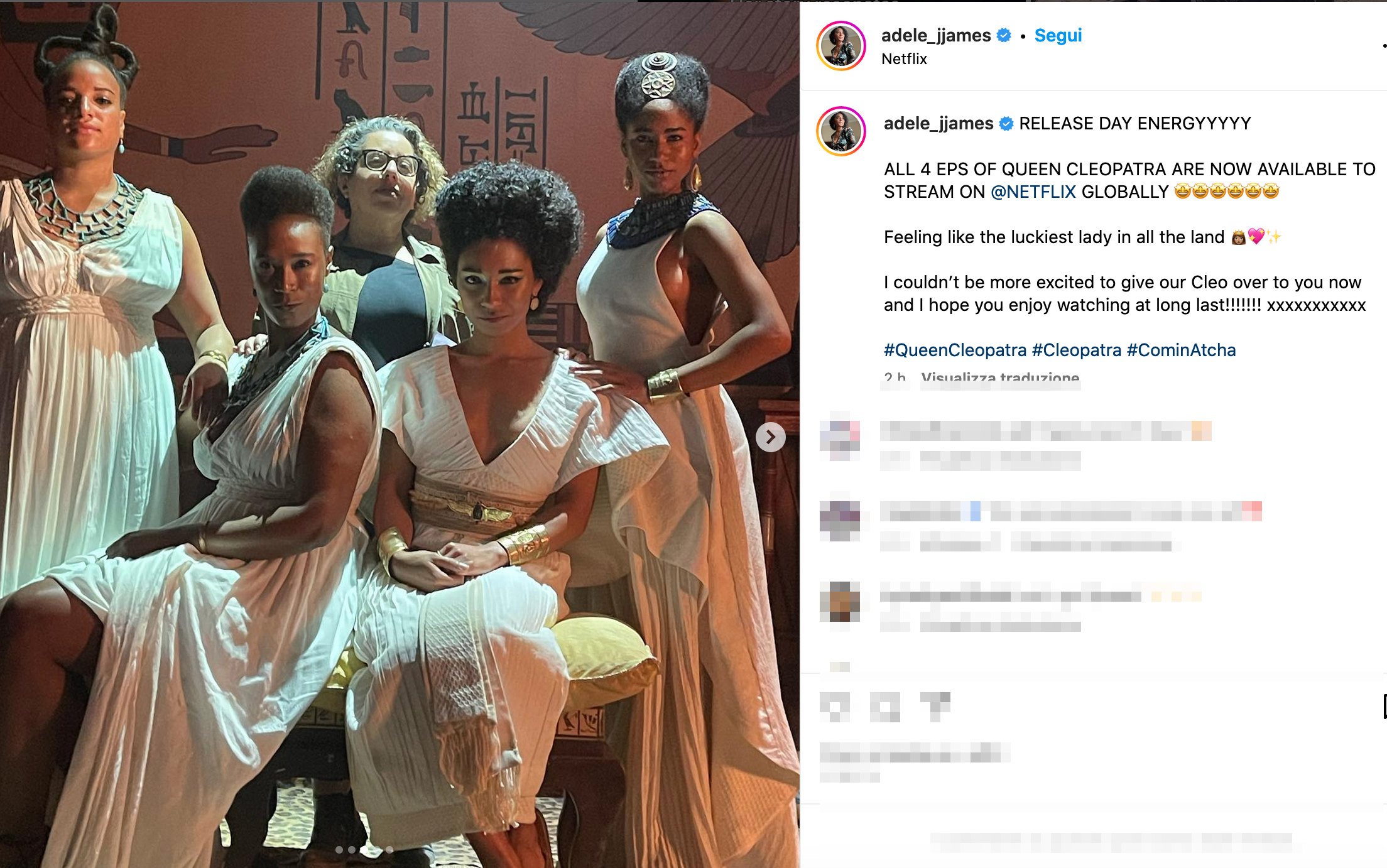 Chi è Adele James, la protagonista della serie Netflix La regina Cleopatra