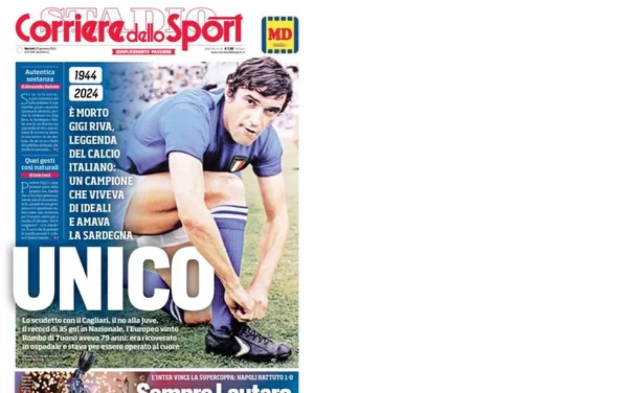 Gigi Riva, la rassegna stampa di oggi | Sky Sport