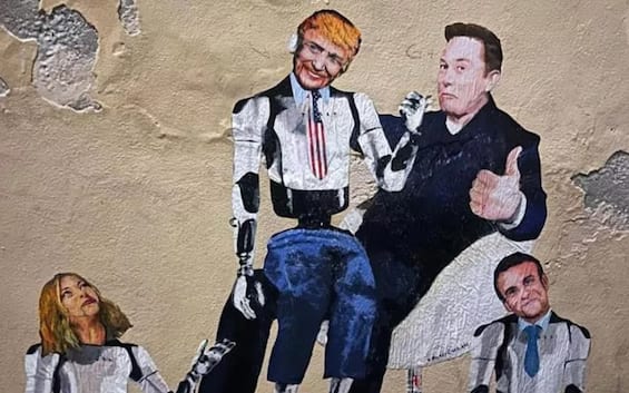 Trump, Meloni e Musk nel nuovo murale di Harry Greb a Roma | Sky TG24