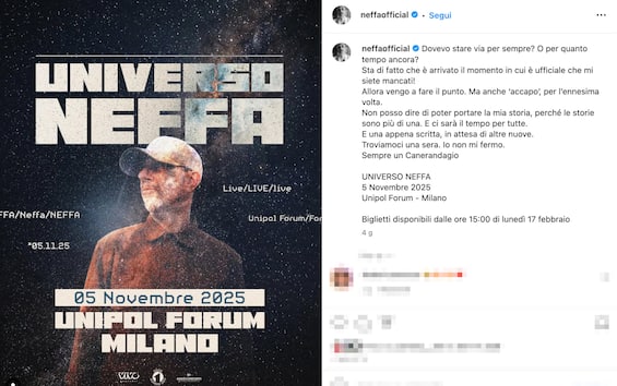 Neffa torna live. Dopo Sanremo, annuncia un concerto al Forum di Assago ...