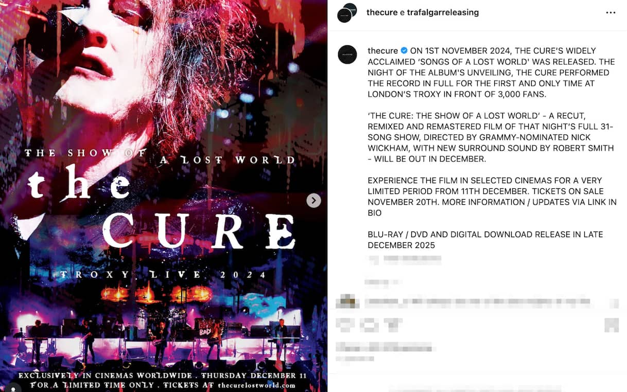 The Cure, arriva The Show of a Lost World: il concerto-evento diventa ...