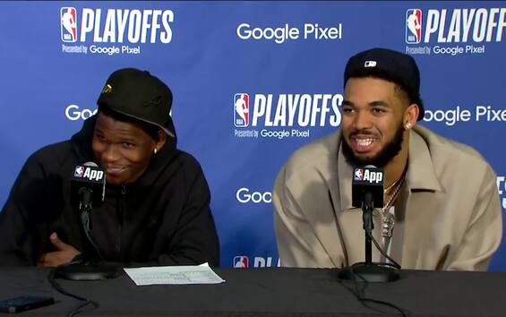 NBA, la conferenza stampa di Edwards e Towns dopo gara-7 è uno show ...