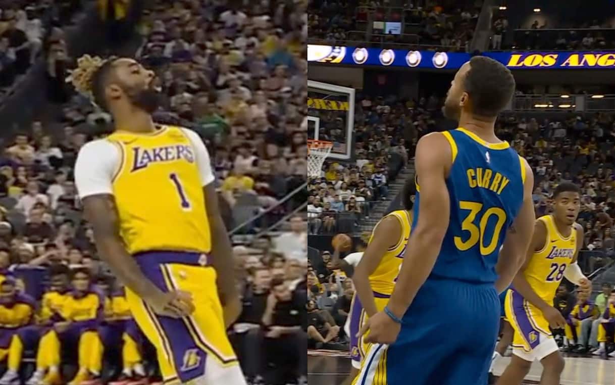 NBA, D'Angelo Russell segna ed esulta con lo 'shimmy', Steph Curry non ...