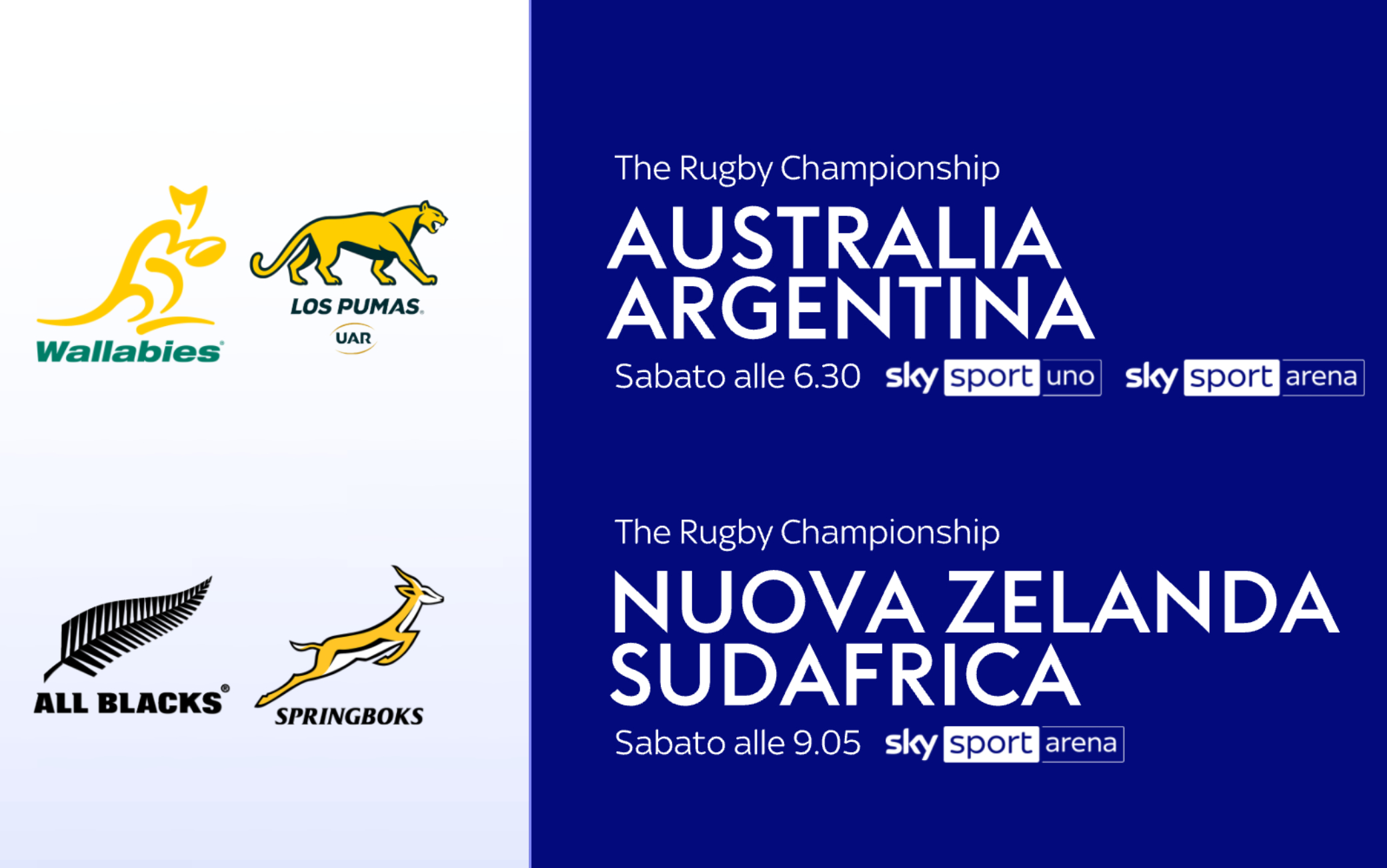 Rugby Championship 2025, partite della 3^ giornata su Sky e Now: date e ...