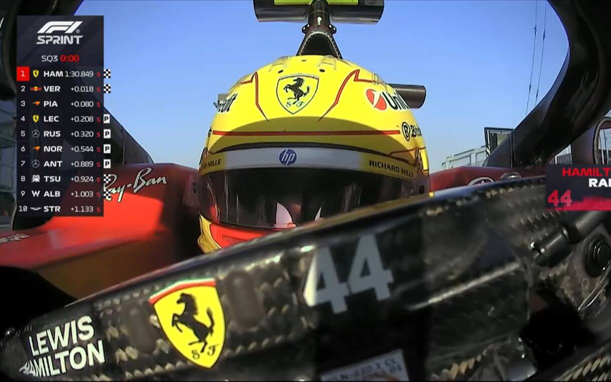 Ferrari, team radio Hamilton dopo la pole Sprint: 'Ma davvero?' | Sky Sport