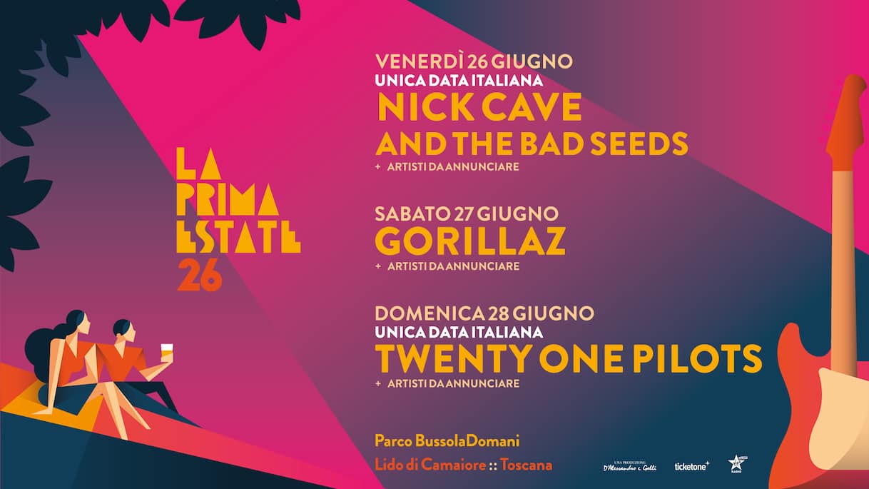 Nick Cave, Gorillaz e Twenty One Pilots headliner a La Prima Estate 2026 | Sky TG24